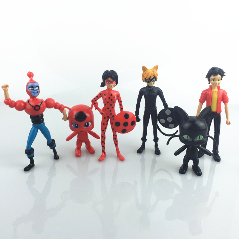 6Pcs Miraculous Ladybug Character Toy Action Figure Doll for Kids ...