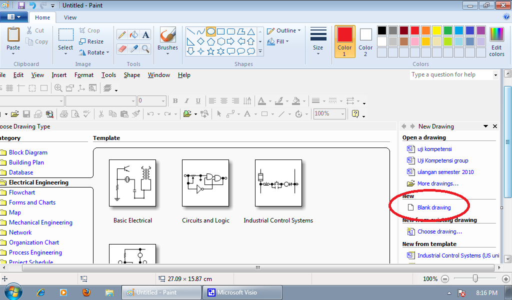 Belajar dan Berpikir: MENGGAMBAR INSTALASI DENGAN VISIO