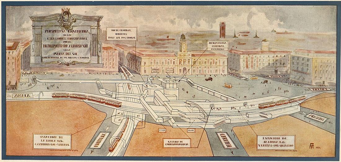 memoriademadrid: La estación de Metro de Sol en 1924