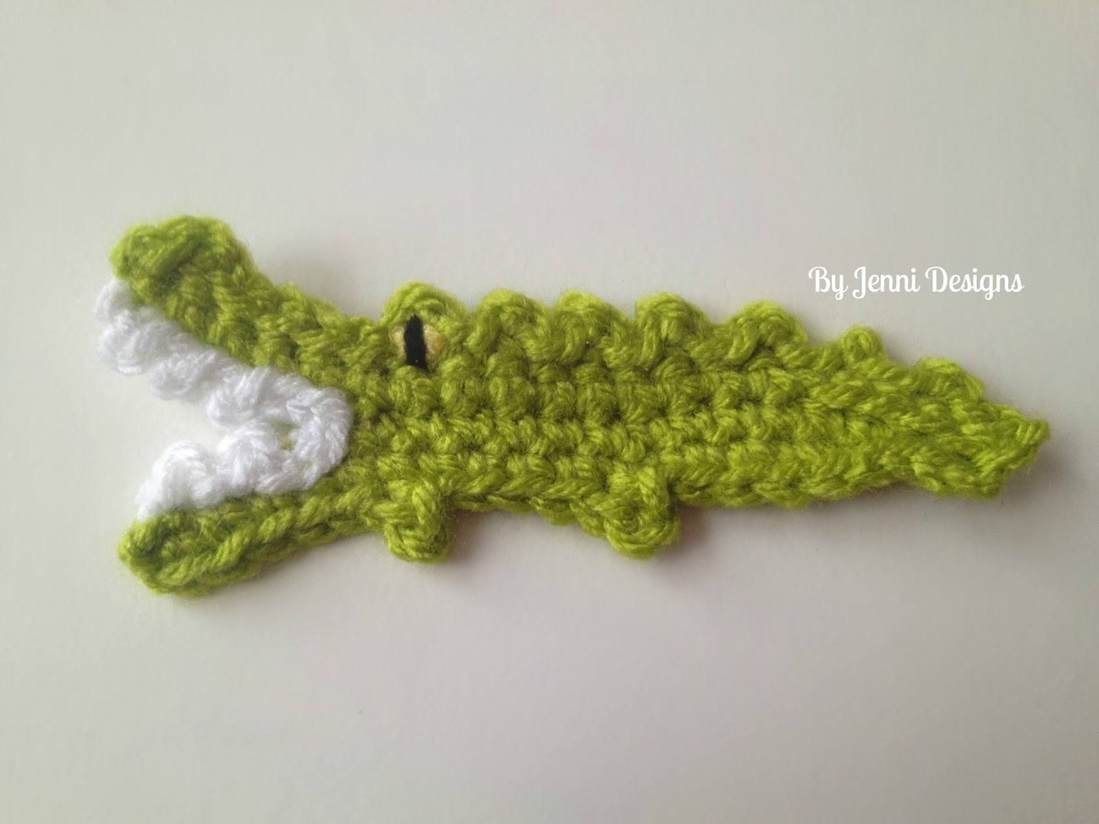 By Jenni Designs: Free Crochet Pattern Tutorial: Alligator Applique