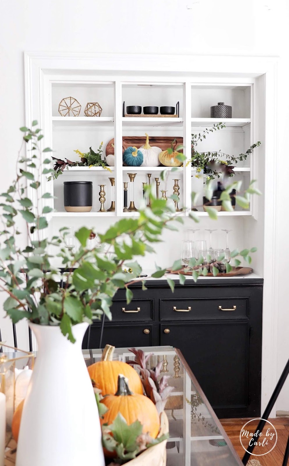 Easing into Fall With Natural Decor and Velvet Pumpkins - Made by Carli