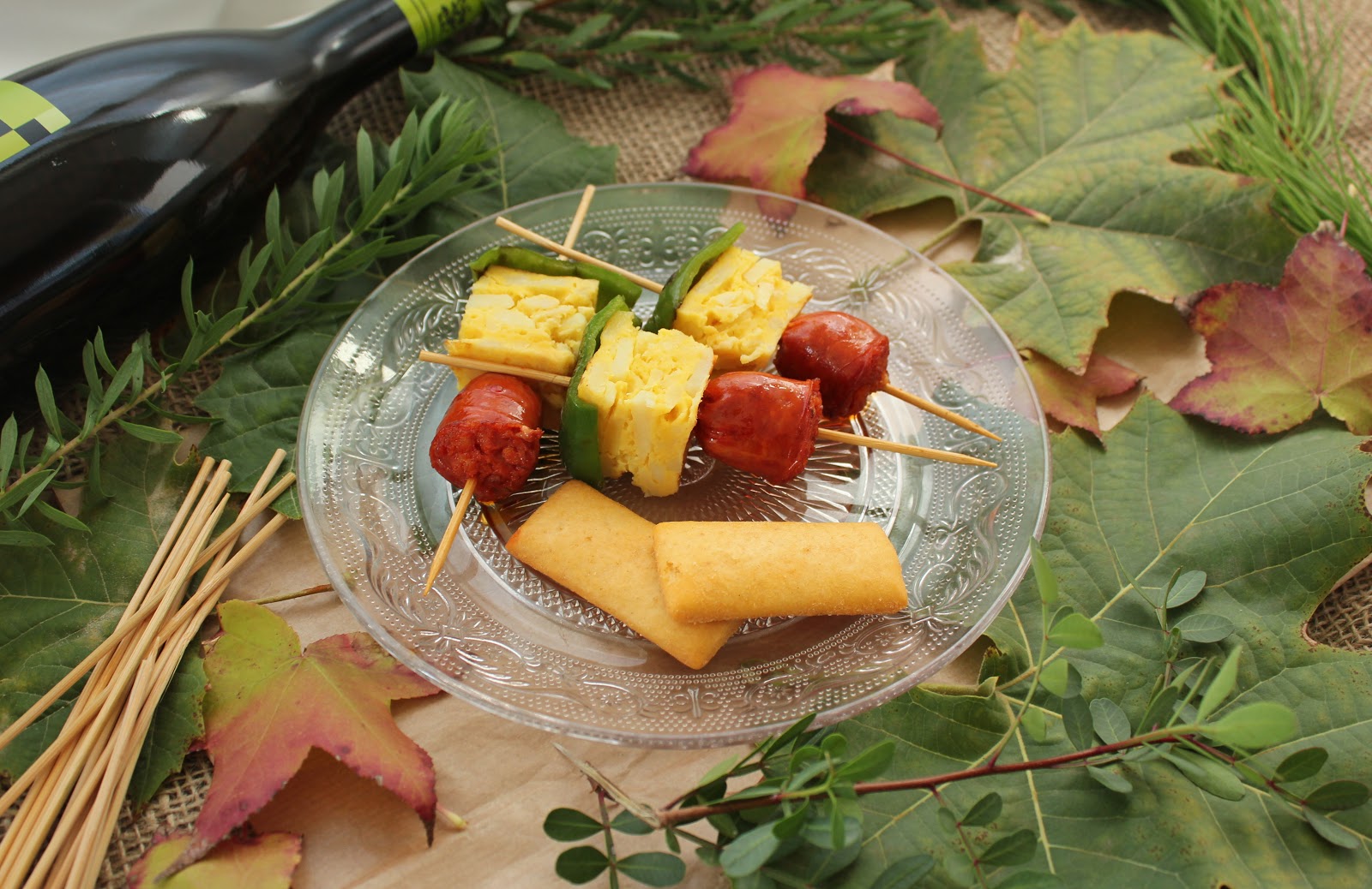 Pinchos de Tortilla, Chorizo y Pimiento - Cocinando con las Chachas