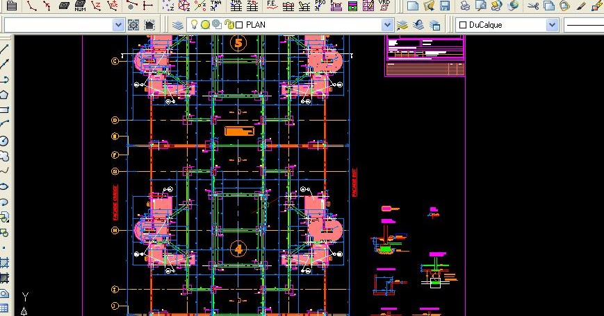 Exemple plan autocad dwg de fondation