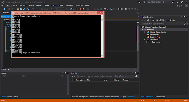 C++ TABLE | Programming And Algorithms