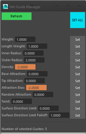 Yuriy Dulich: yetiGuideAtrr - script for quick set Yeti guides attributes