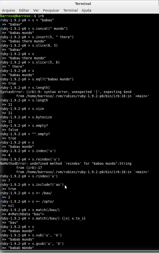 Francisco Barroso: Cap 9 do livro A Linguagem de Programação Ruby