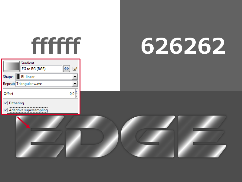 Gimp Science Labs: shiny diagonal Edges