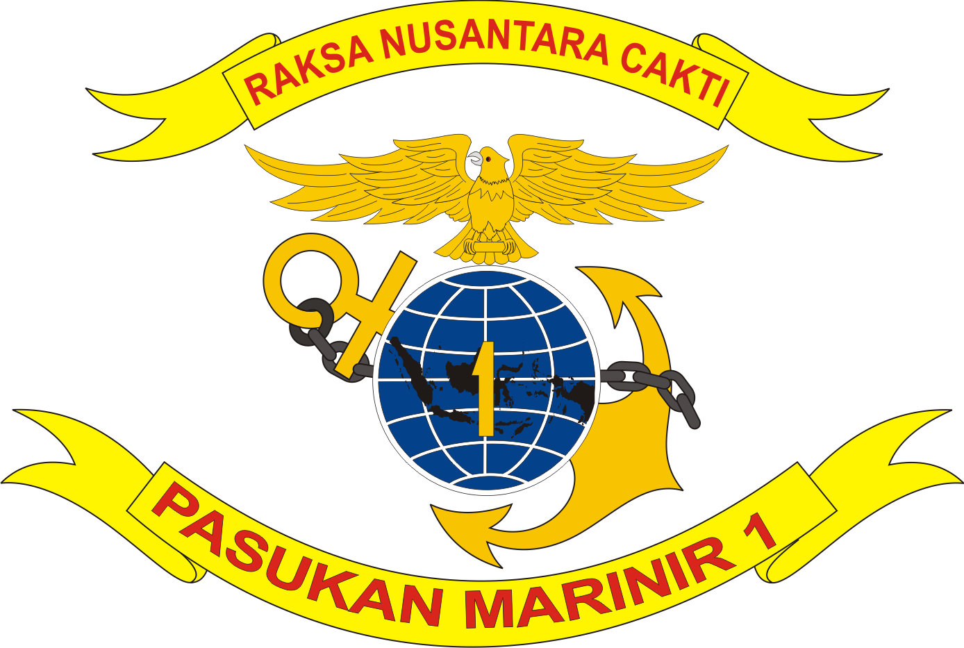 Logo Pasukan Marinir ( Pasmar ) 1 Raksa Nusantara Cakti - Sidoarjo Jawa ...