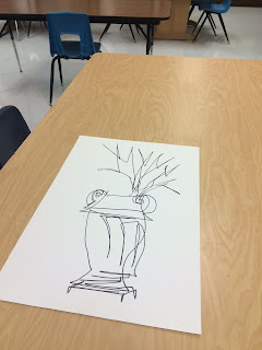 My High School Art Room: Blind Contour Watercolor Abstract Paintings