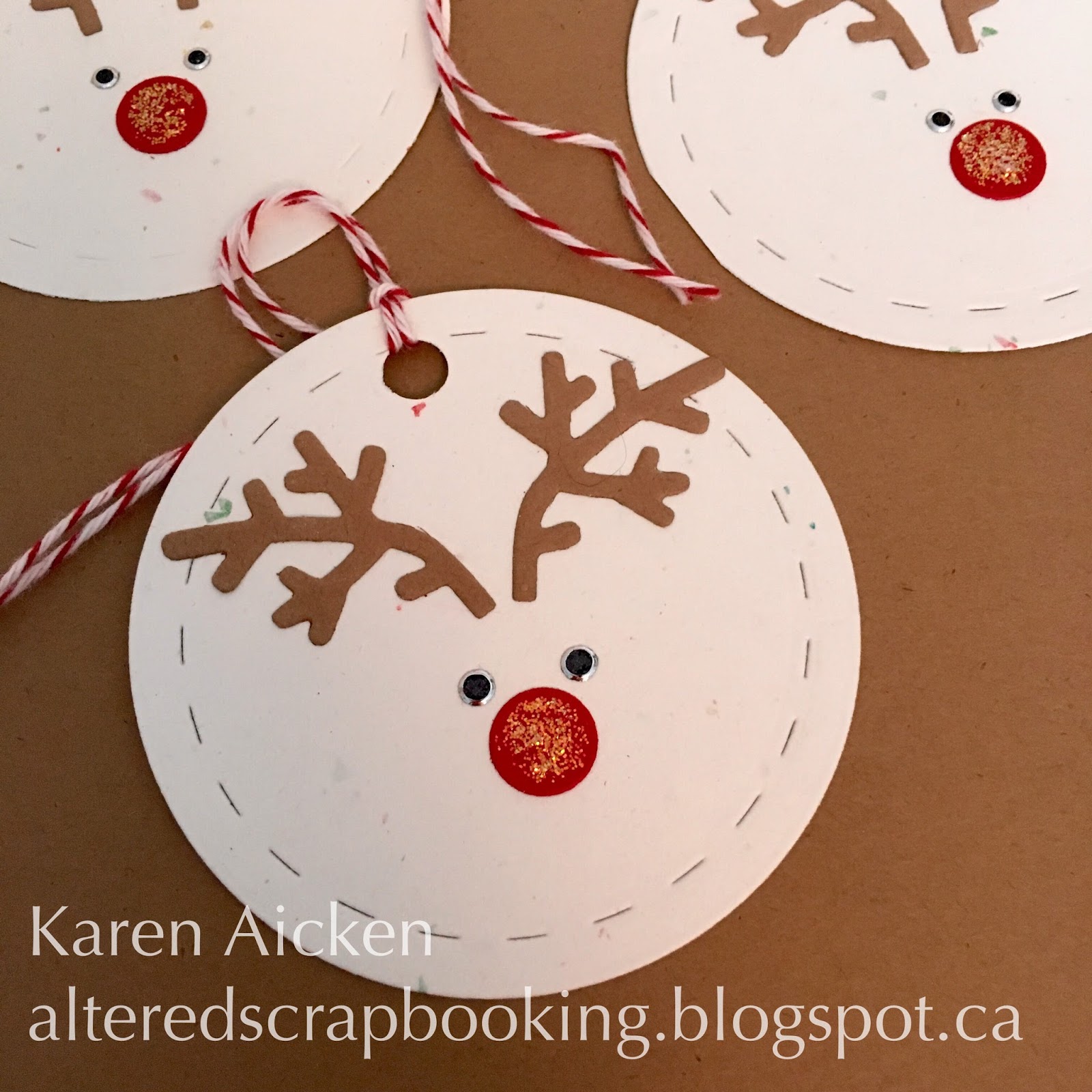 Altered Scrapbooking: Reindeer Gift Tags and a Zentangle Tile