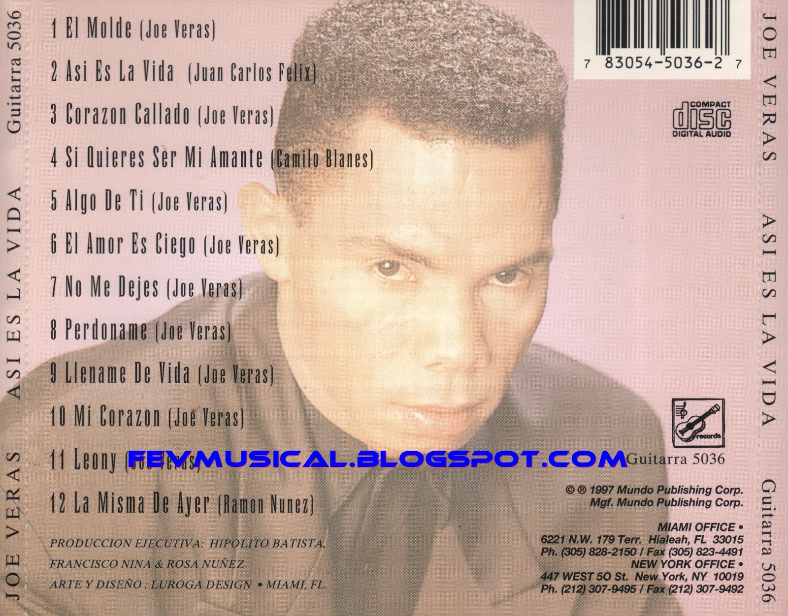 FEV MUSICAL: 1997 - Joe Veras - Asi Es La Vida (Guitarra)