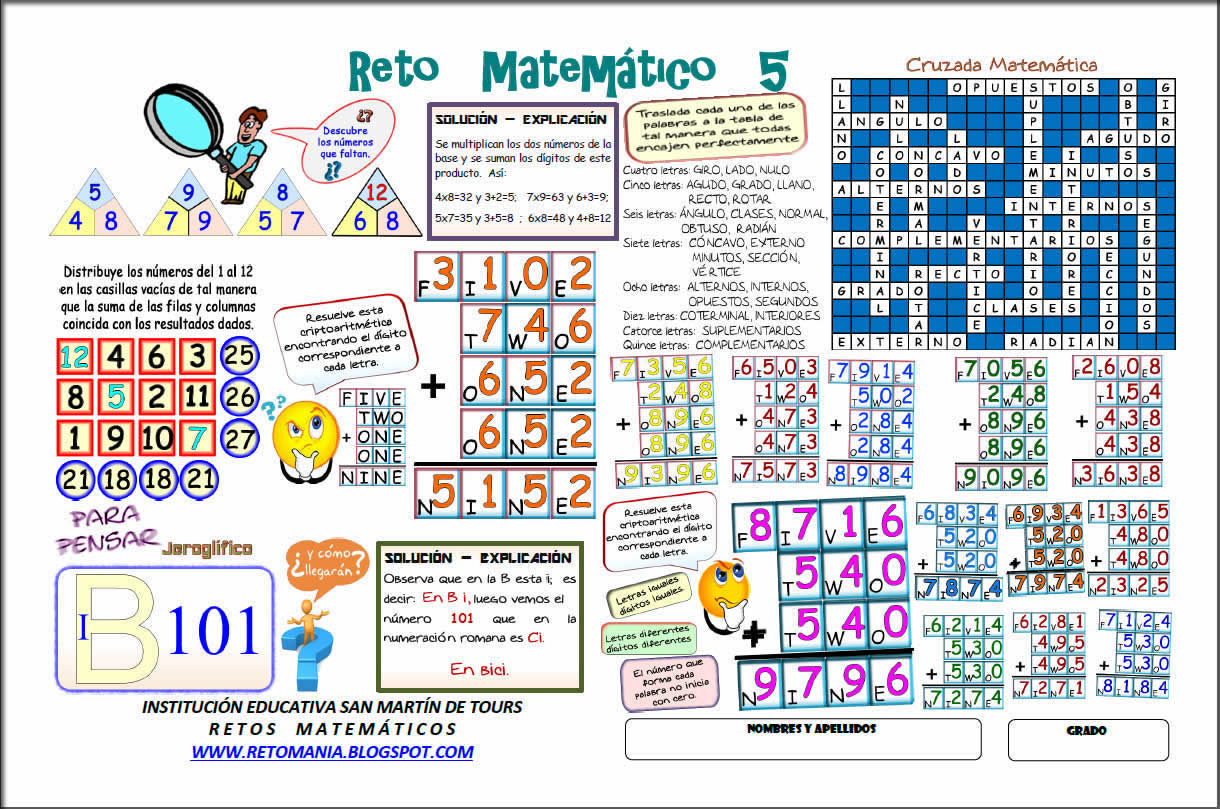RETO MATEMÁTICO 5 ~ RETOS MATEMÁTICOS