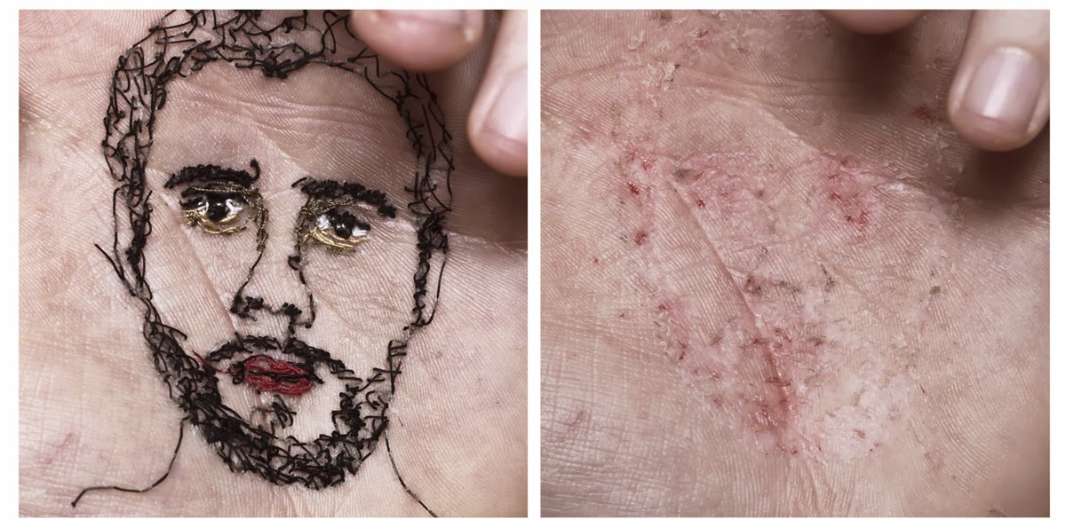 Artist Sewing Portrait On His Palm Skin #OMG - TamanSyurga