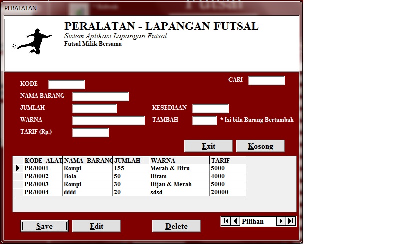 Aplikasi Penyewaan Lapangan Futsal Menggunakan VB 6.0: Aplikasi ...