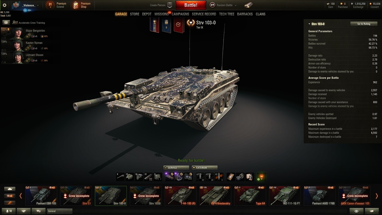 Strv 103-0 - 3 Marks of Excellence
