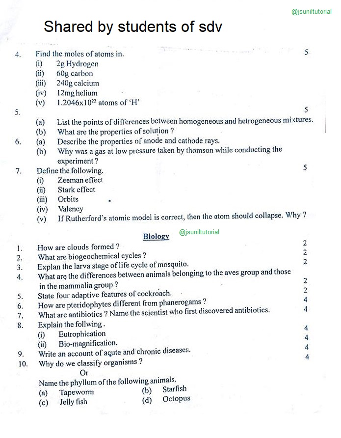 Science original papers 2018 class 9 CBSE Final Exam[SDV samastipur]