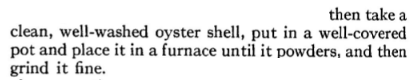 The Scientist's Scroll: lime from Oyster shells
