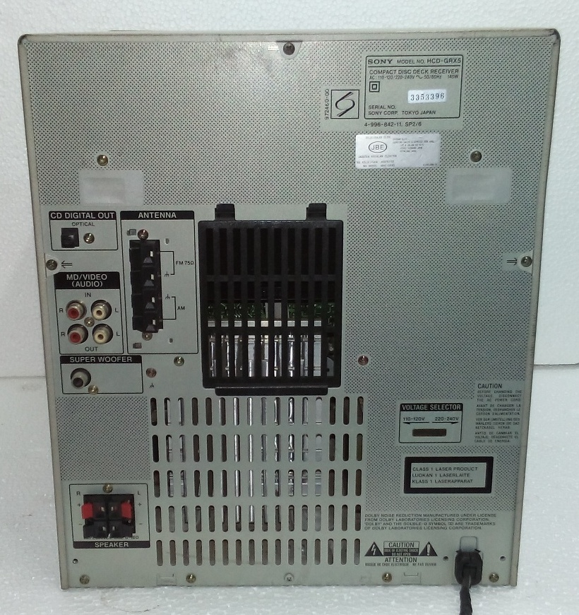 BARANG BARANG ELEKTRIK TERPAKAI DAN RARE: Hifi SONY Model GRX5