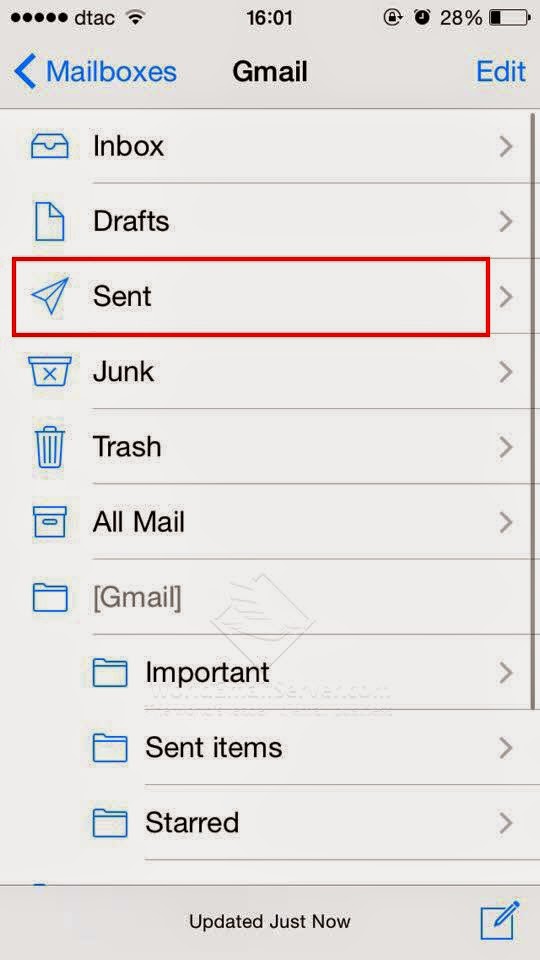Technology Land Co., Ltd.: [iOS] วิธีดู Email ที่ส่งไปแล้ว Sent Folder ...
