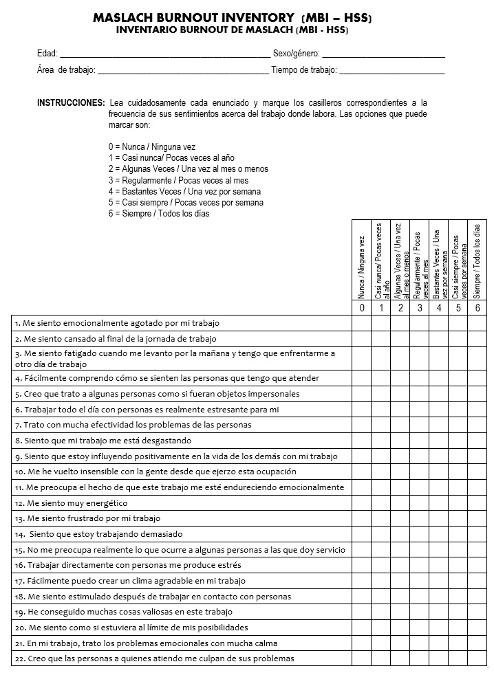 ESTADISTICANDO: ESCALA MASLACH BURNOUT INVENTORY (MBI)