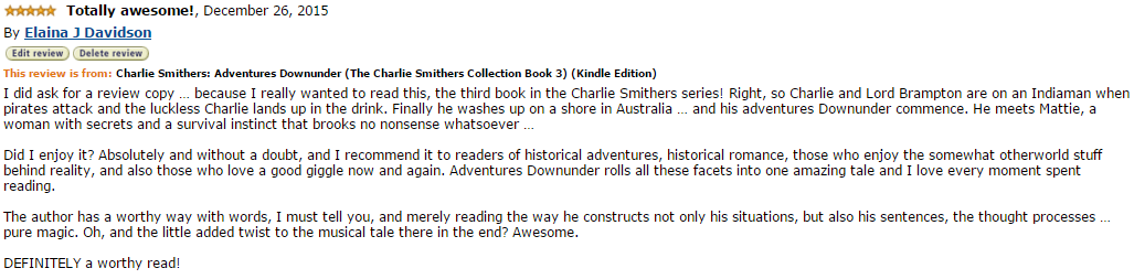 Elaina's Writing World: Review - Charlie Smithers: Adventures Downunder