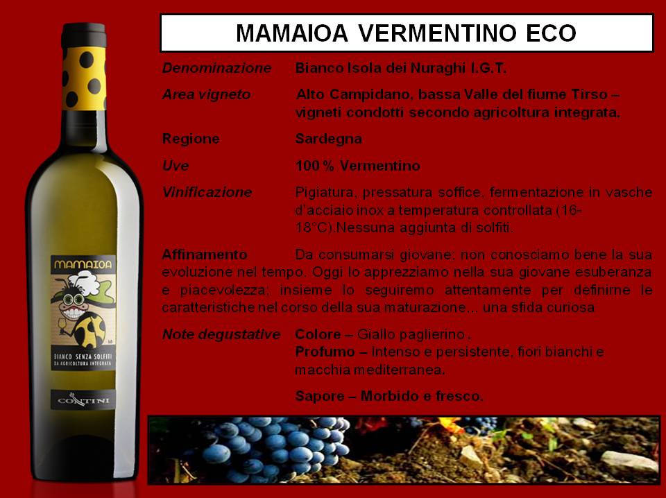 VinsBarcelona: Mamaioa....................Nuestro nuevo vino ecológico desde la isla de Sardenya!!