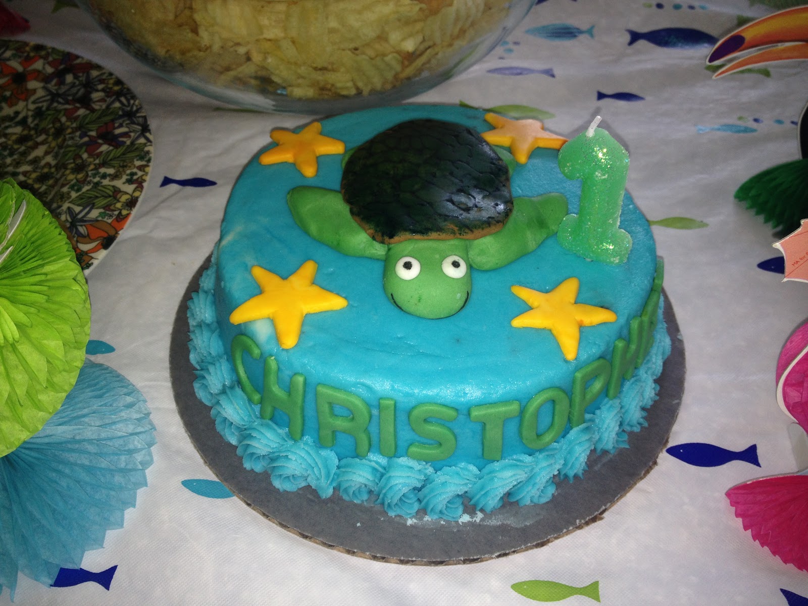 Sea Turtle Smash Cake