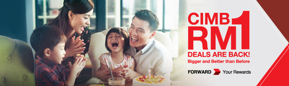 CIMB Cards RM1 Deals on Dining, Leisure & Lifestyle Until 30 June 2017