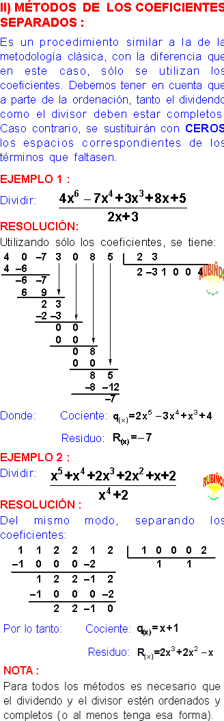 DIVISIÓN ALGEBRAICA EJERCICIOS RESUELTOS PDF