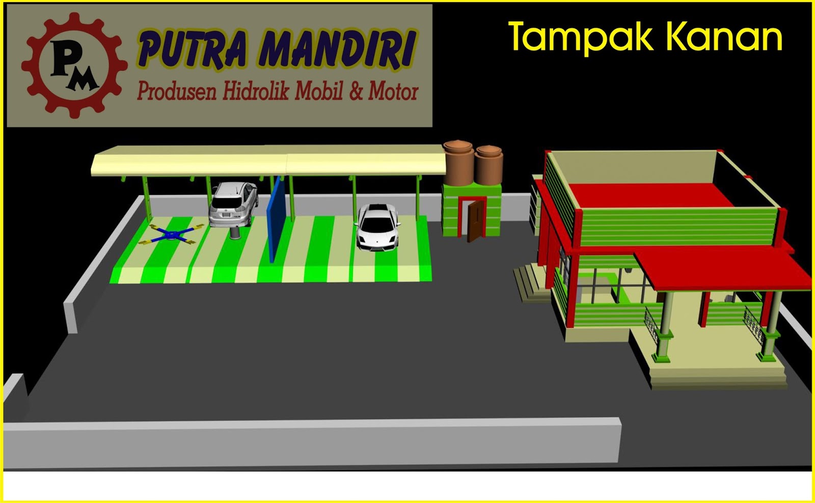 Design Lokasi Cuci mobil dengan 2 Unit Hidrolik | Alat Cuci Mobil dan ...