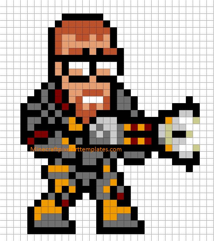 Minecraft Pixel Art Templates: Gordon Freeman (Half Life)