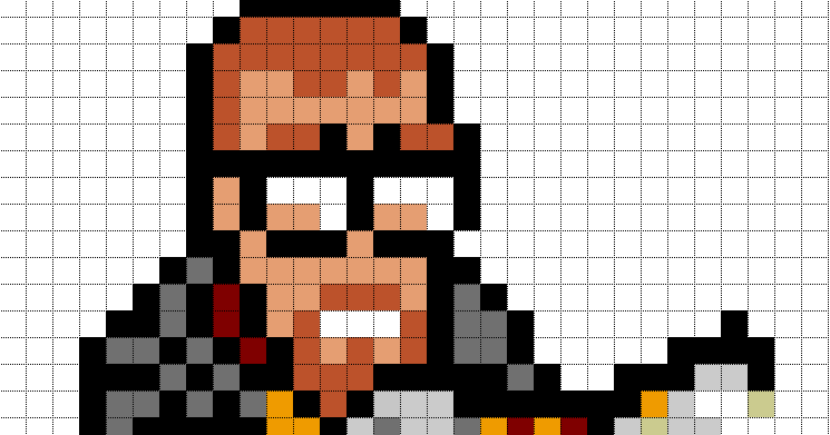 Minecraft Pixel Art Templates: Gordon Freeman (Half Life)