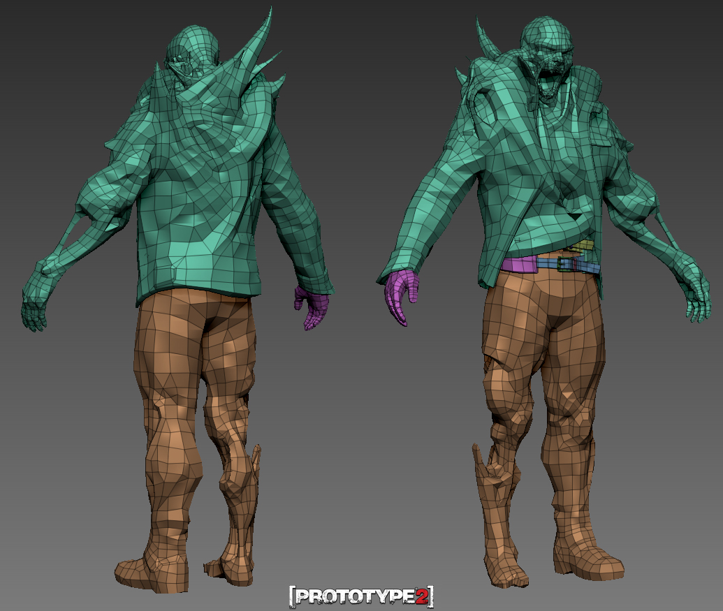 Adam Scott - 3d Character Artist: Prototype 2 - Wireframe examples