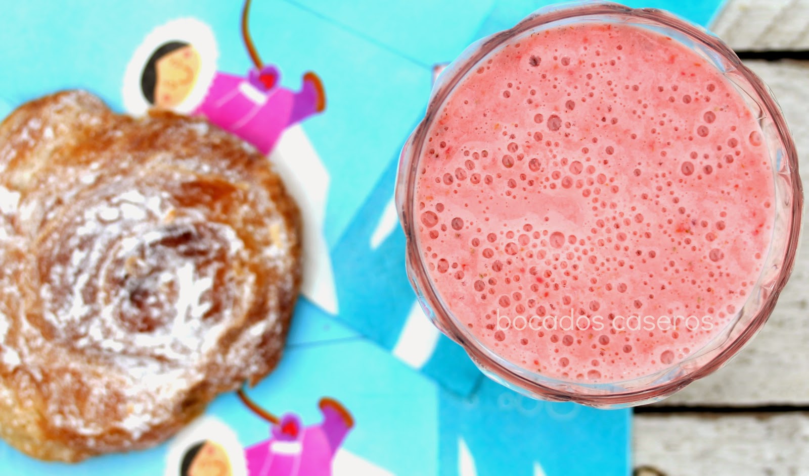 Bocados Caseros: BATIDO DE FRESA NATURAL ( Strawberry Milkshake recipe)