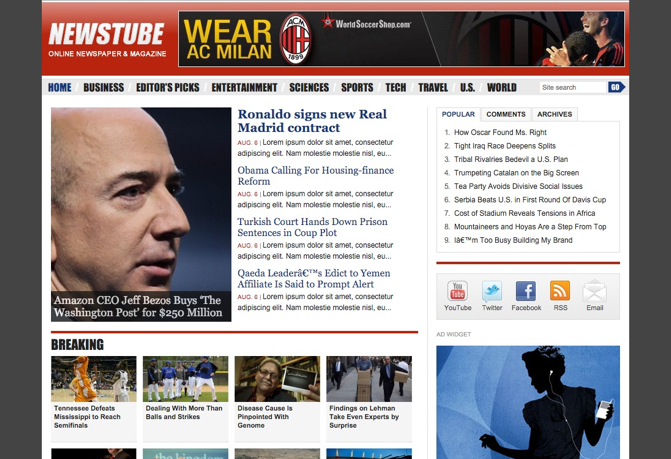 Template NewsTube Theme | Tempat Download Template