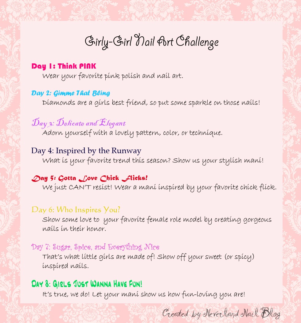 Follow the Yellow Polish Road: Girly Girl Nail Art Challenge Day 7 ...