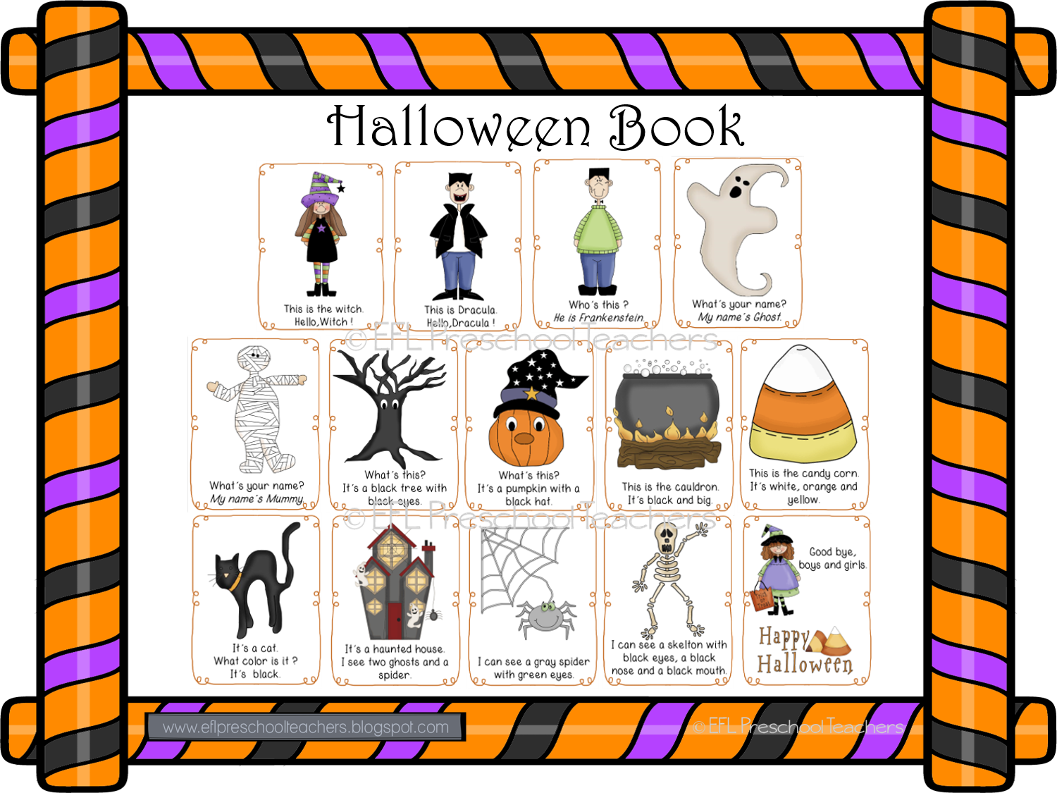 ESL/EFL Preschool Teachers: Halloween Unit Resources for Kindergarten ...