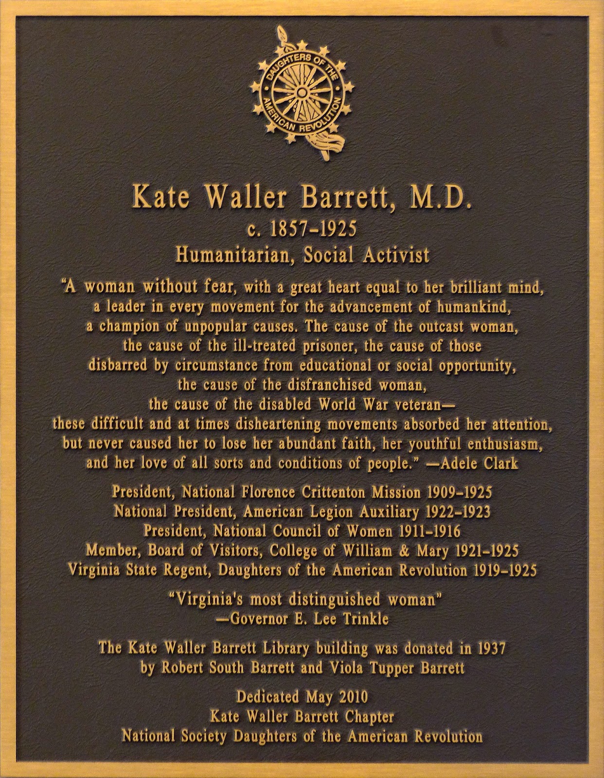 The Portrait Gallery: Kate Waller Barrett