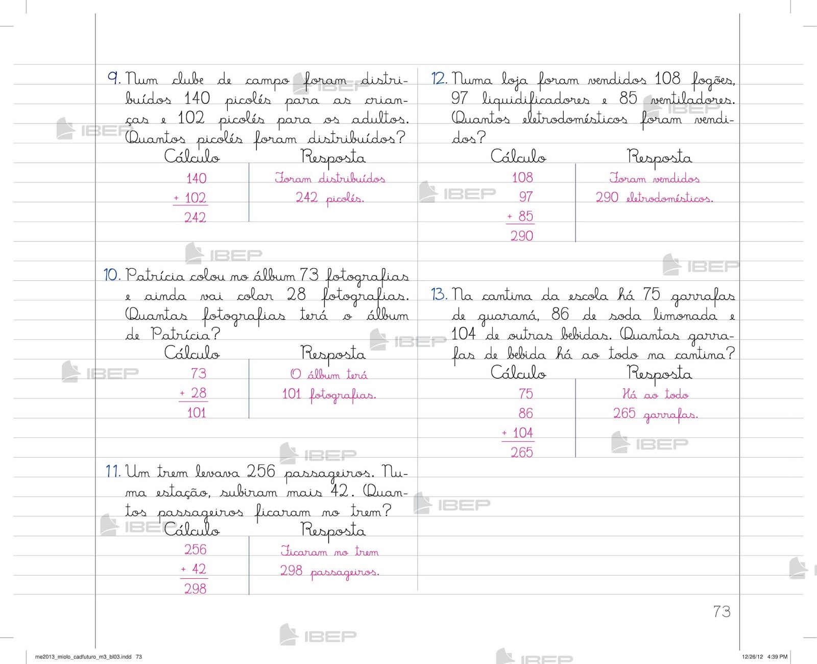 CADERNO DO FUTURO 3 ANO MATEMÁTICA PROFESSOR. - Aprender e Brincar