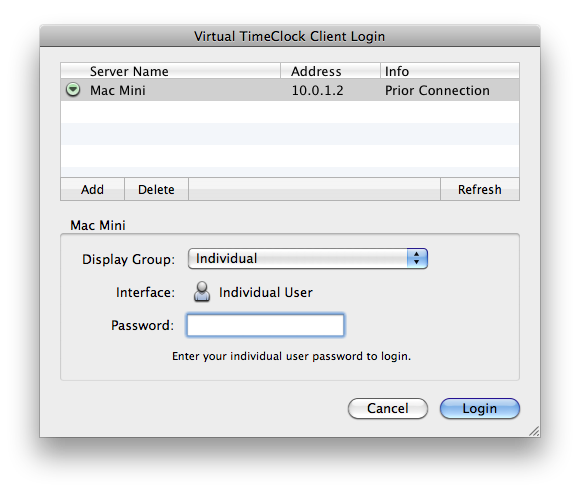 Virtual TimeClock Support: Individual Employee Time Clocks