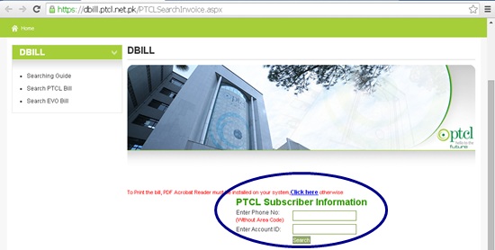 How to Check, Download and Print PTCL Bill Online - Pakistan Hotline