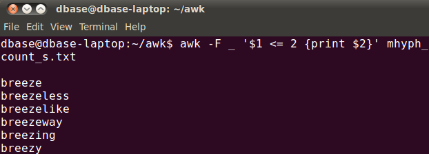 Grant Trebbin: Sorting a Word List by Syllable with AWK