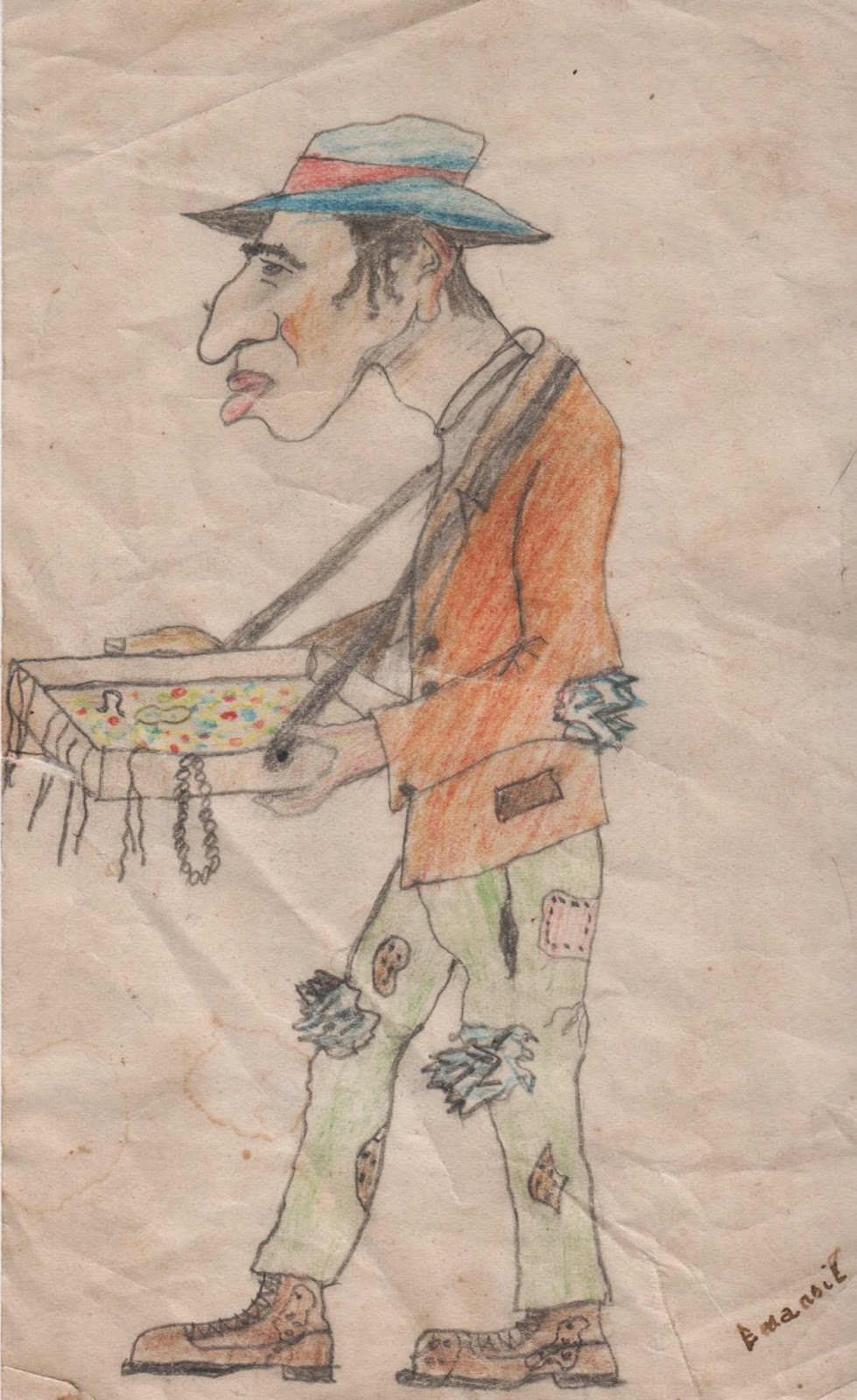 Grafica si pictura de Corina Chirila: Negustor ambulant, desen facut de ...