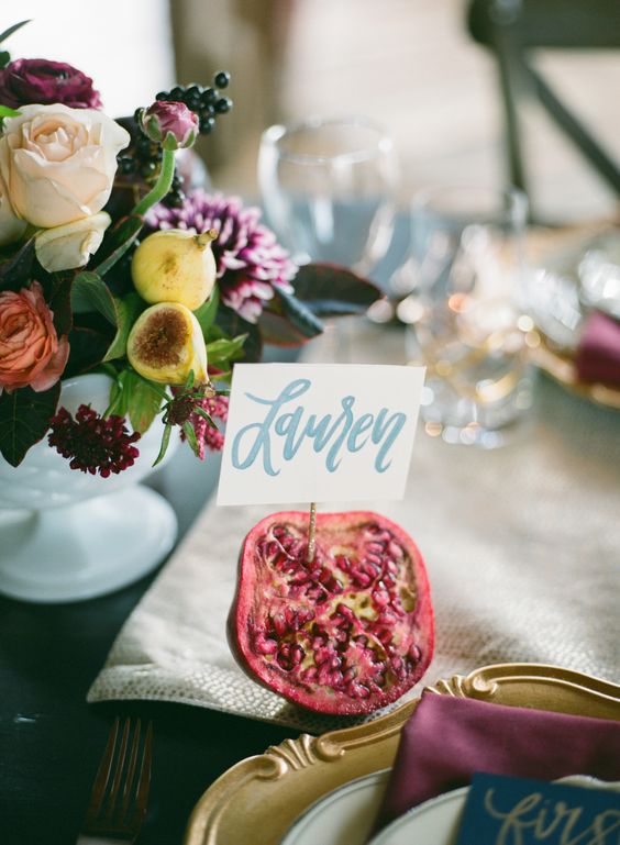 postcards and pretties: pretty details | edible autumn place cards