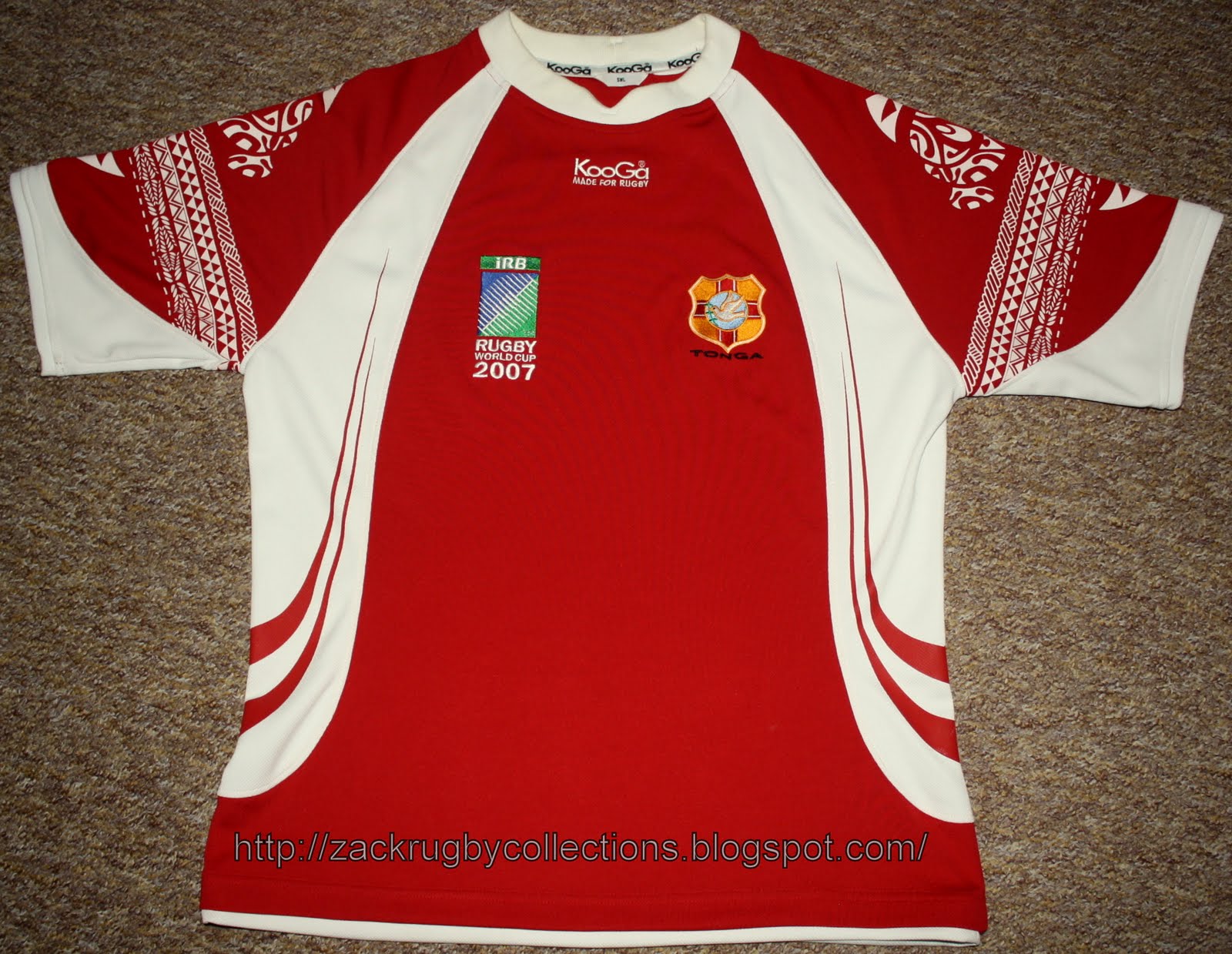 ZackRugby Collections®: Tonga SS Rugby World Cup 2007 Rugby Jersey