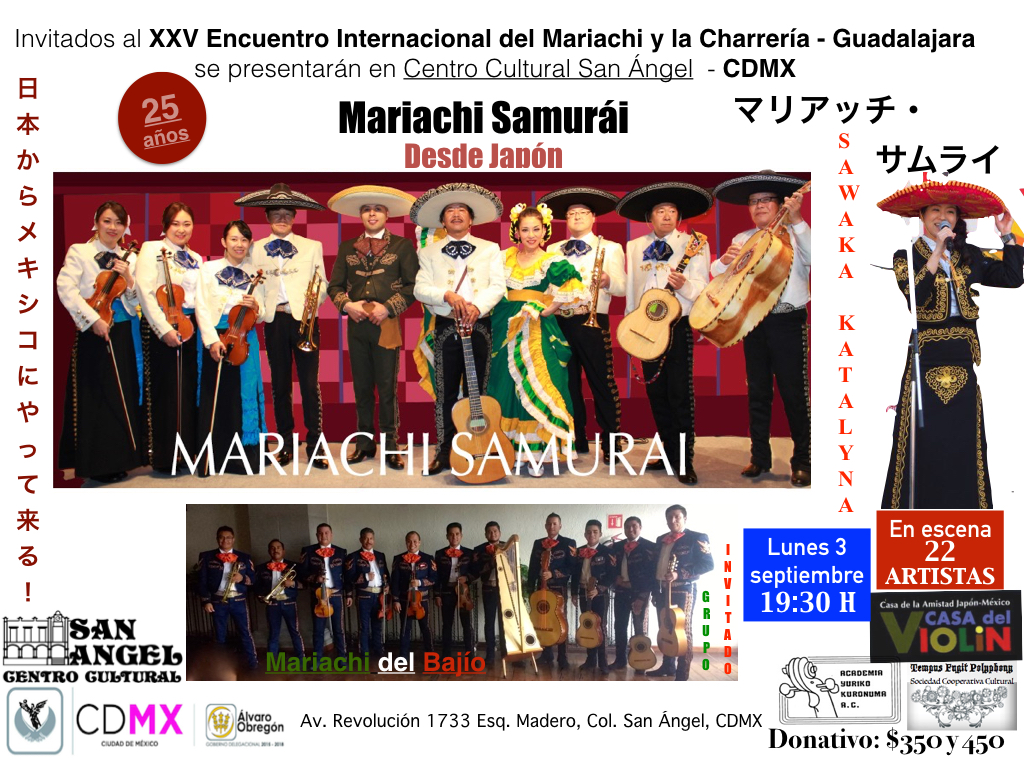 Gala Binacional de Mariachi, Japón - México. Mariachi Samurái y ...