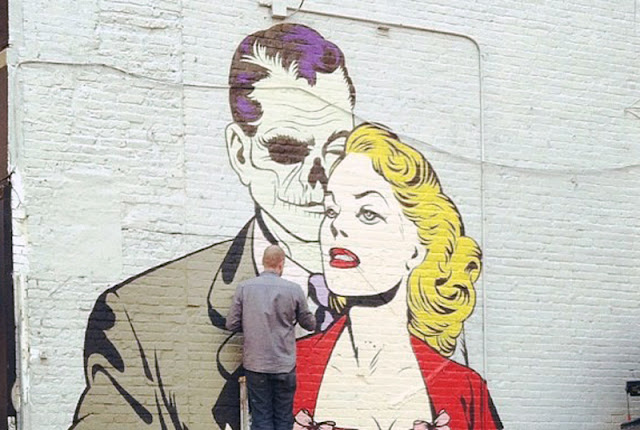 DFace “Love Her Hate Him” New Mural In NYC – StreetArtNews