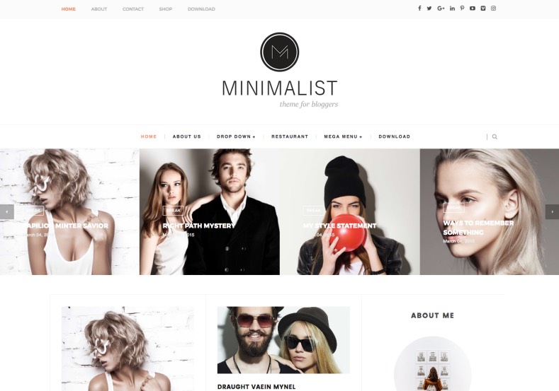 Minimalist Carousel Blogger Template - Home