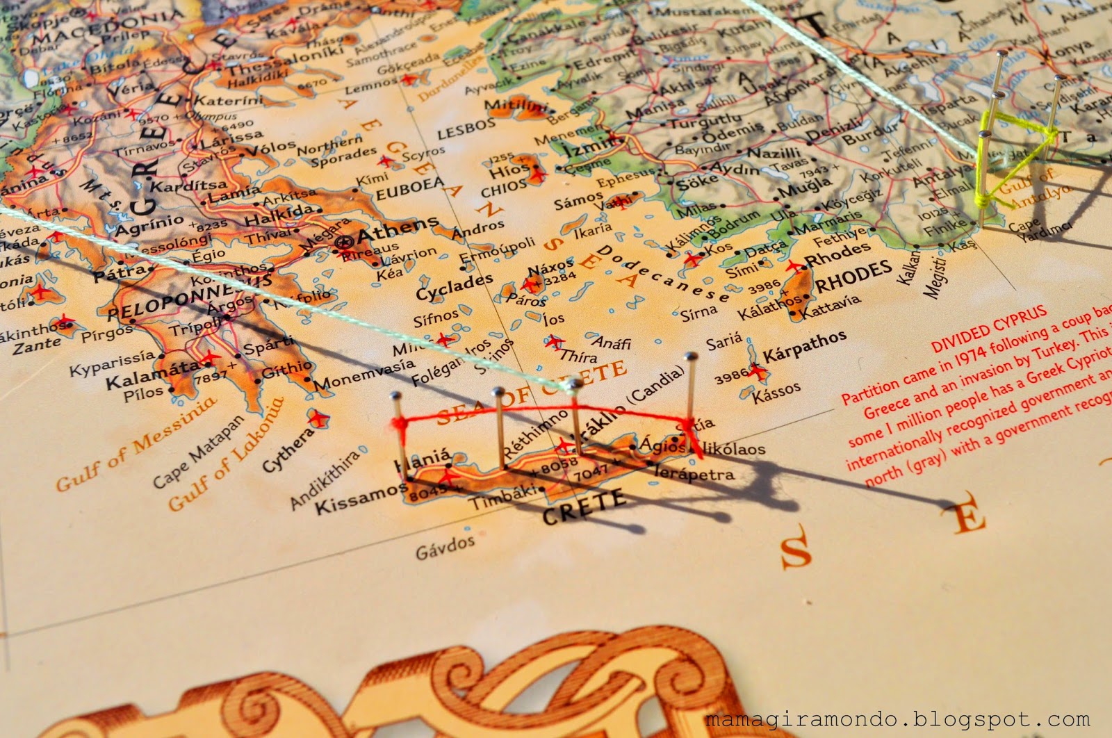 Travel decor: string art map
