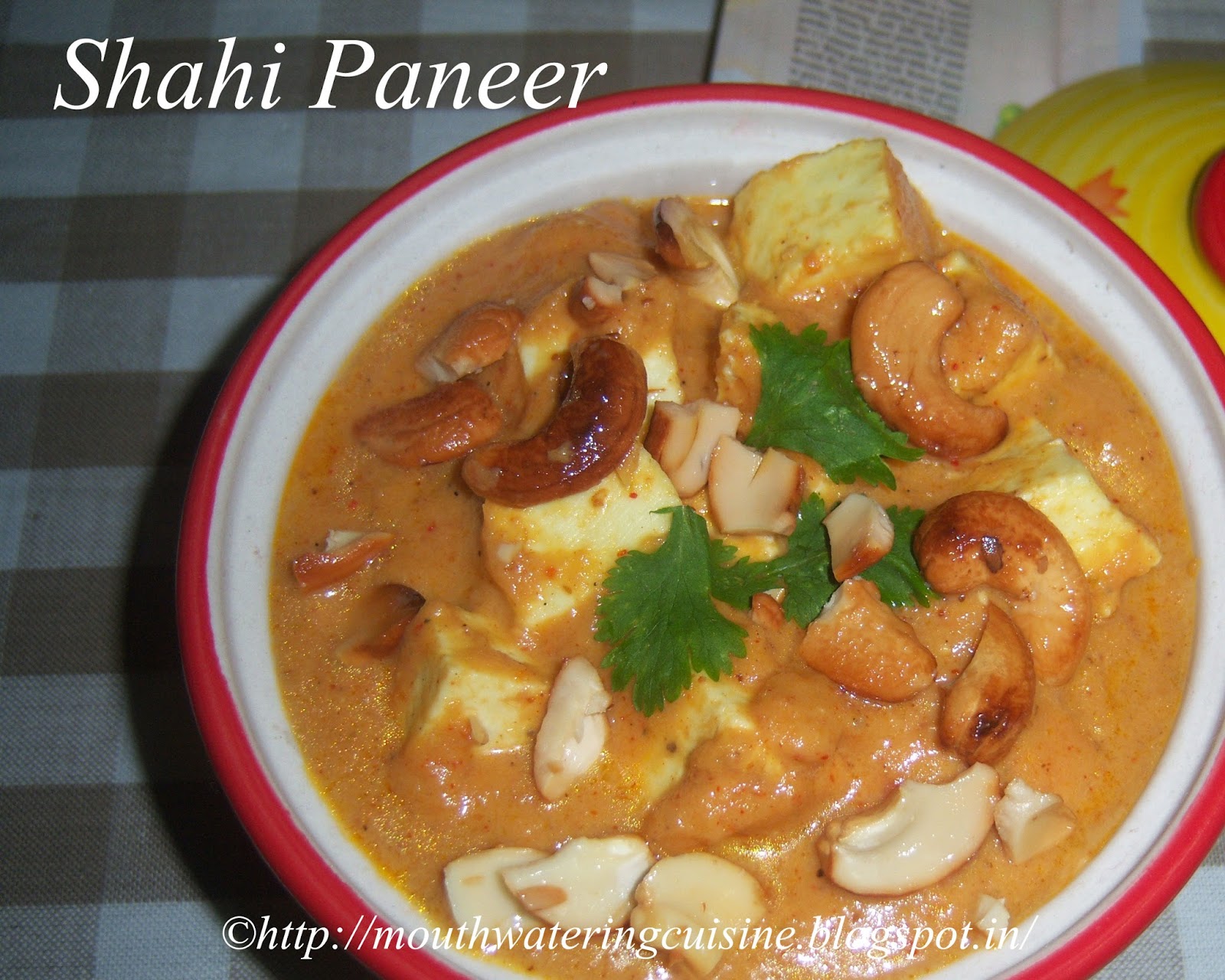 Shahi Paneer Recipe -- How to make Shahi Paneer Recipe - E.A.T ...